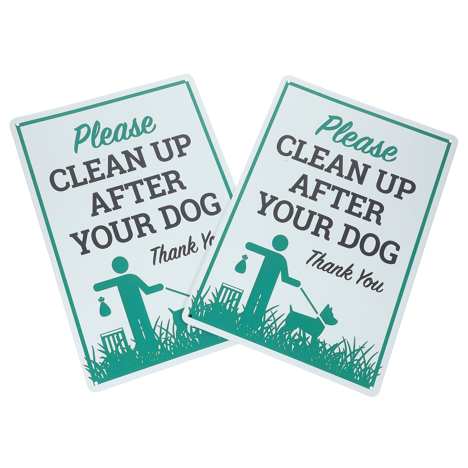 2Pcs Metal Dog Poop Warning Sign Pet Dog Toilet Warning Sign Clean Up ...