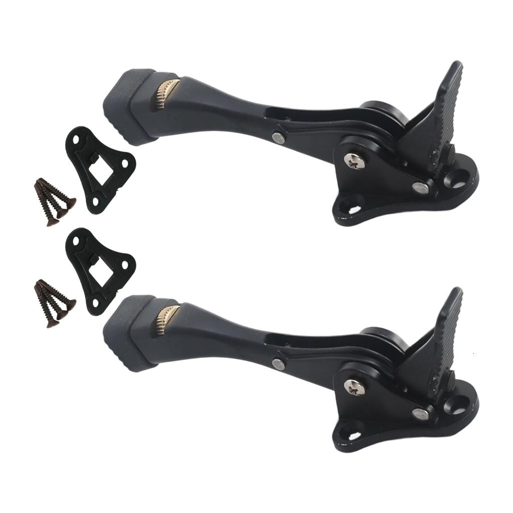 2Pcs Metal Door Stop Adjustable Kick Down Doorstop Wall Protector Door ...