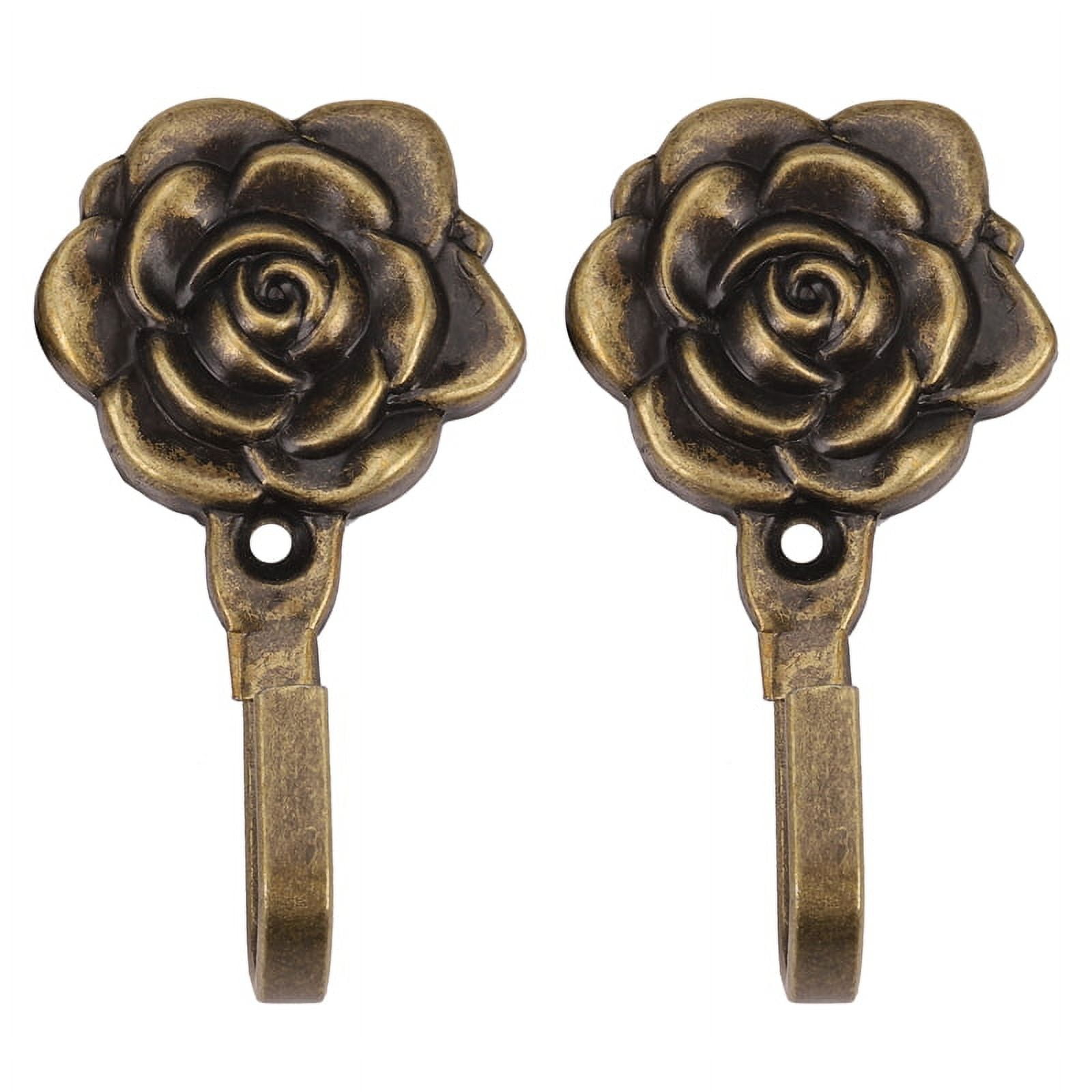 2Pcs Metal Rose Flower Curtain Tie Back Tieback Holders Wall Hooks ...