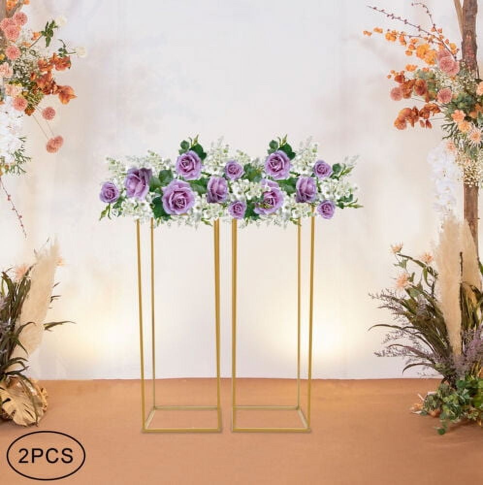 2Pcs Metal Flower Stand Party Wedding Centerpiece Plant Column Holder ...