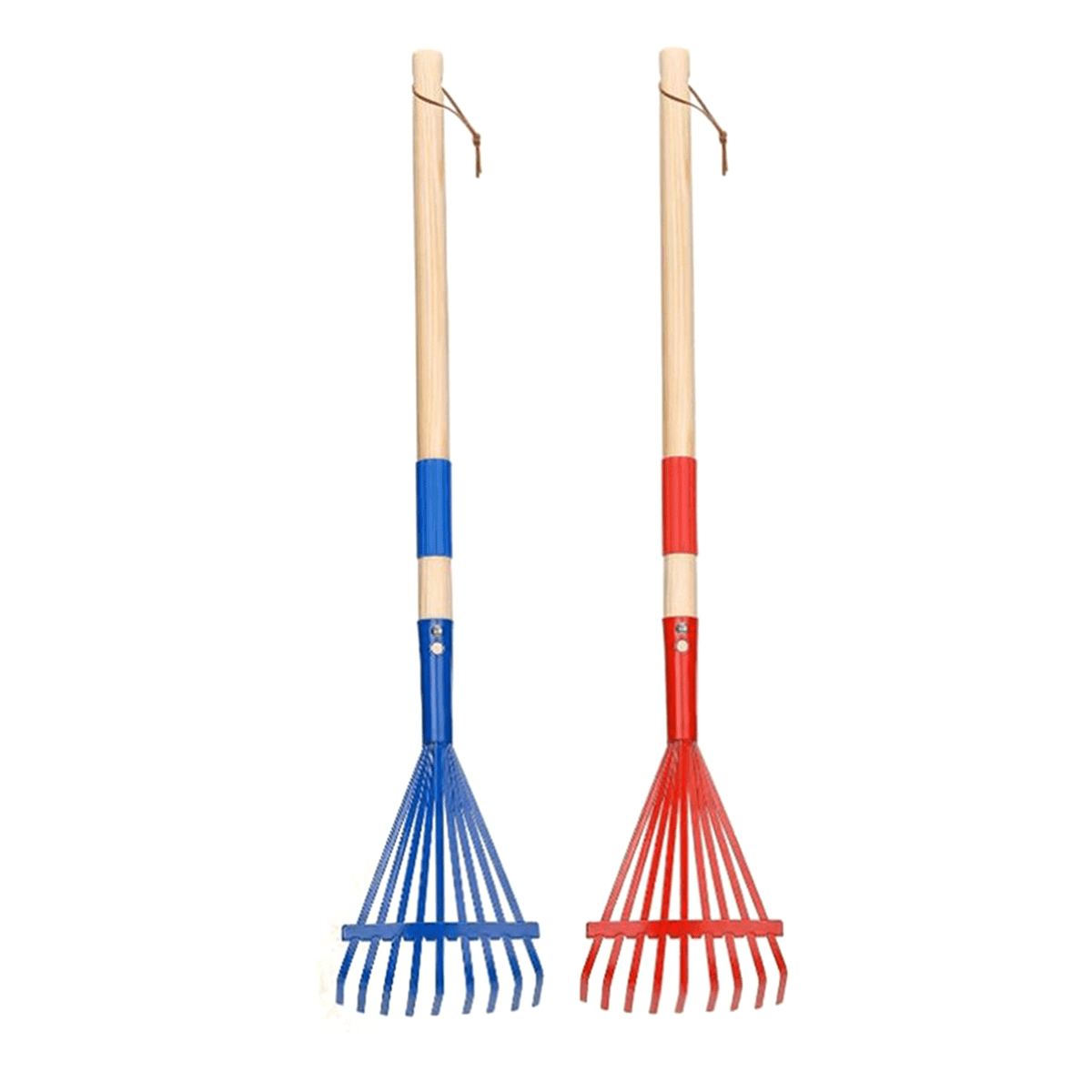 2Pcs Metal Kids Rakes with Hardwood Handle 27 Inch Small Rake for ...