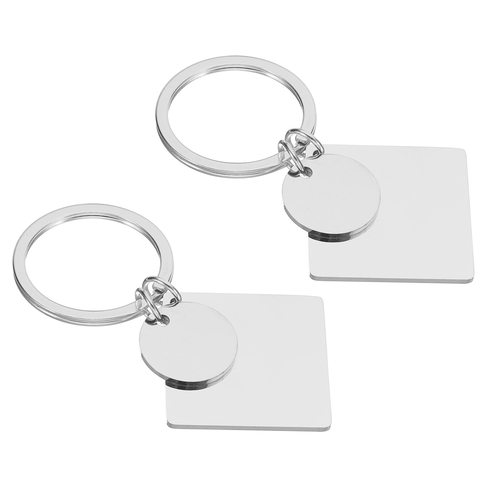 2Pcs Metal Stamping Blanks, Metal Keychain Blanks Square Stamping Tags ...