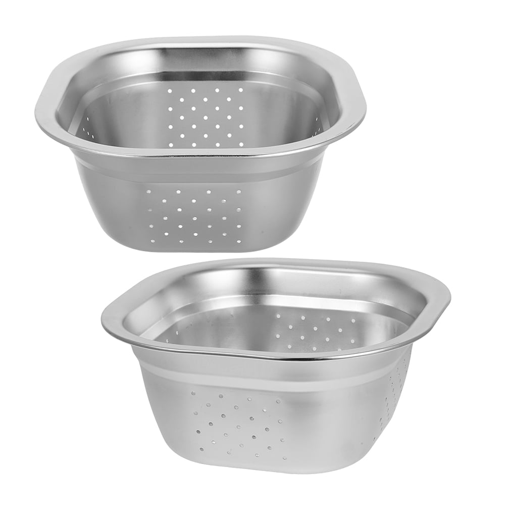 2Pcs Metal Wash Basin Colander For Rinsing Rice And Vegetables ...
