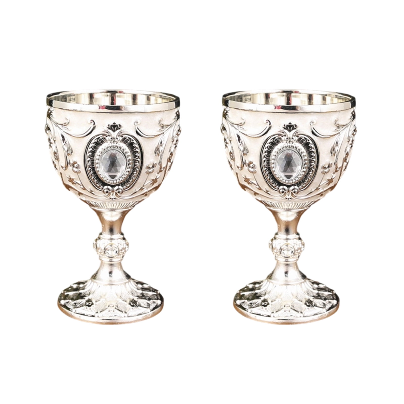 2Pcs Metal Wine Cup Goblet 30ml Decorative Drink Cup Vintage Medieval ...