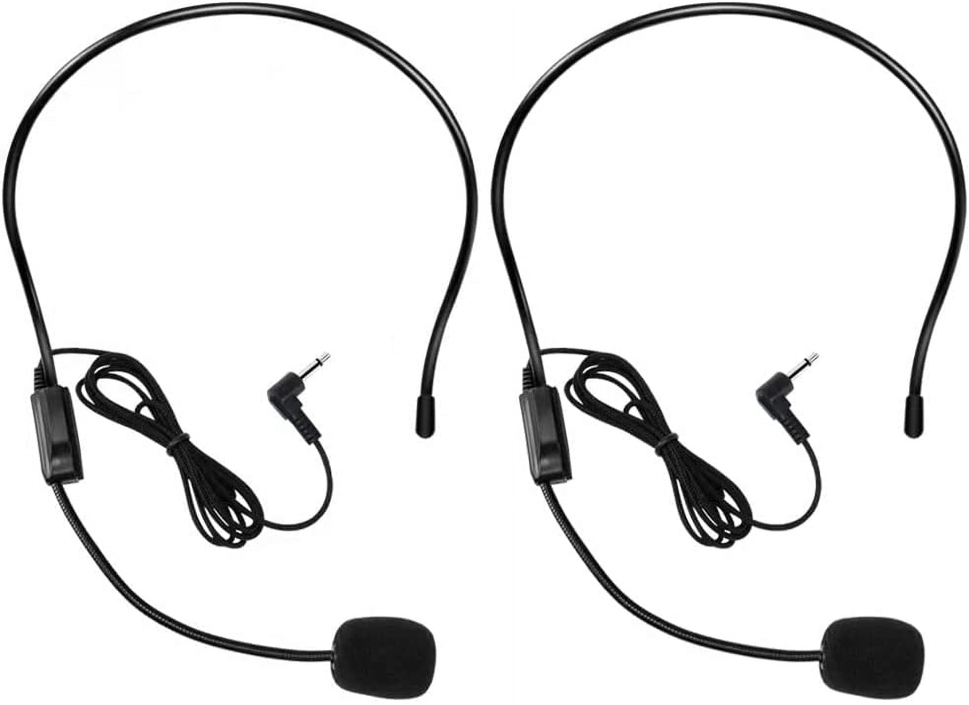 2Pcs Microphone Headset Mic, Flexible Wired Boom for Voice Amplifier, 3 ...