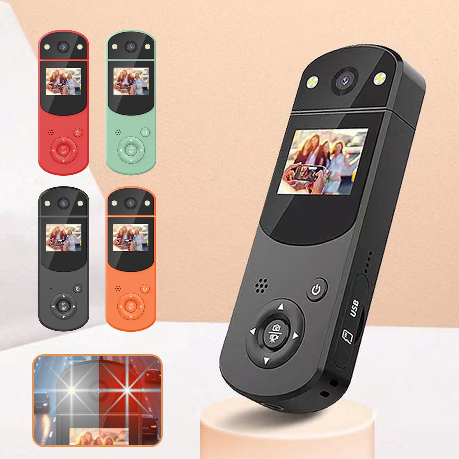 2Pcs Mini Digital Camera, Kadlawus Mini Digital Camera with Night ...