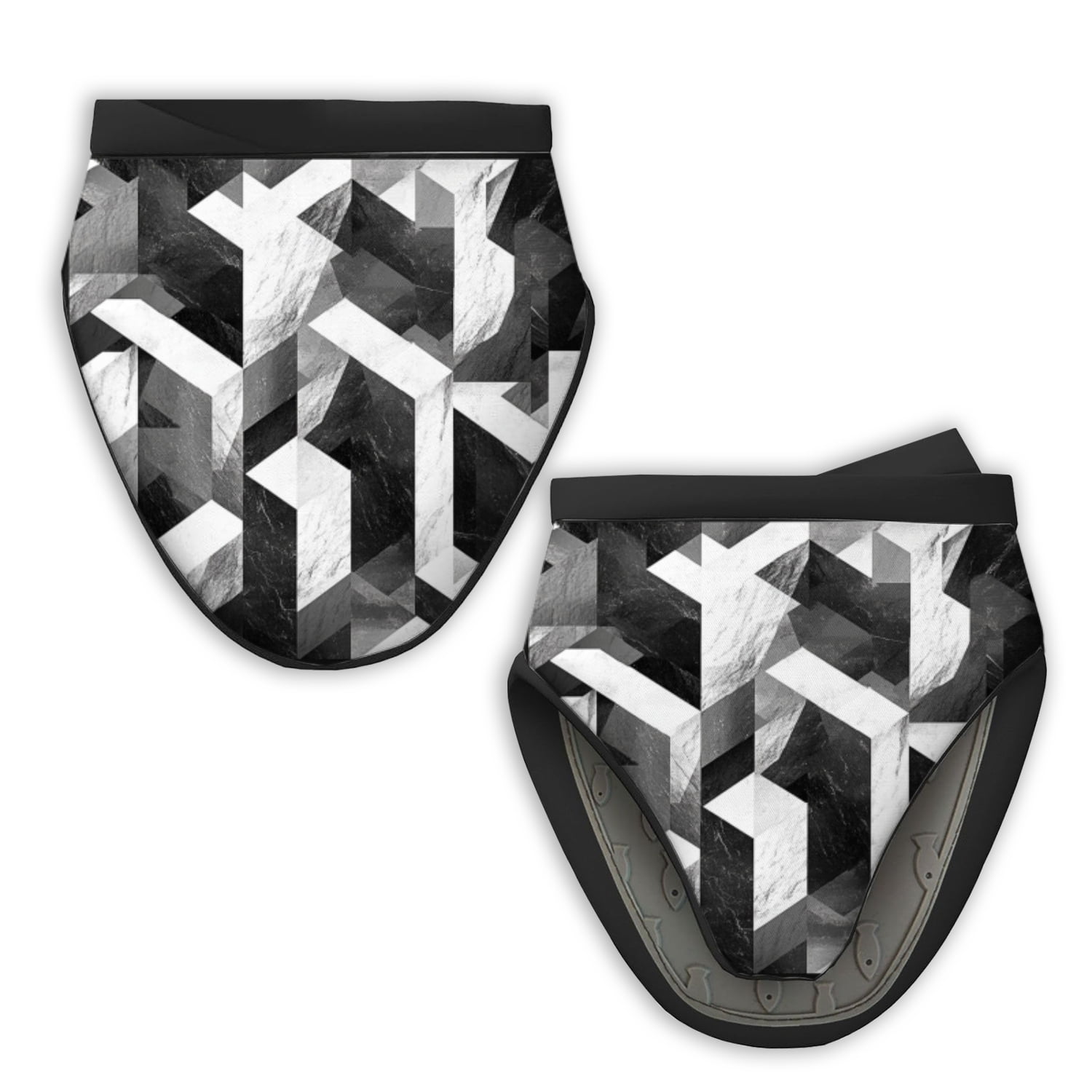 2Pcs Mini Oven Mitts, Multiple Black And White Three-Dimensional Fabric ...