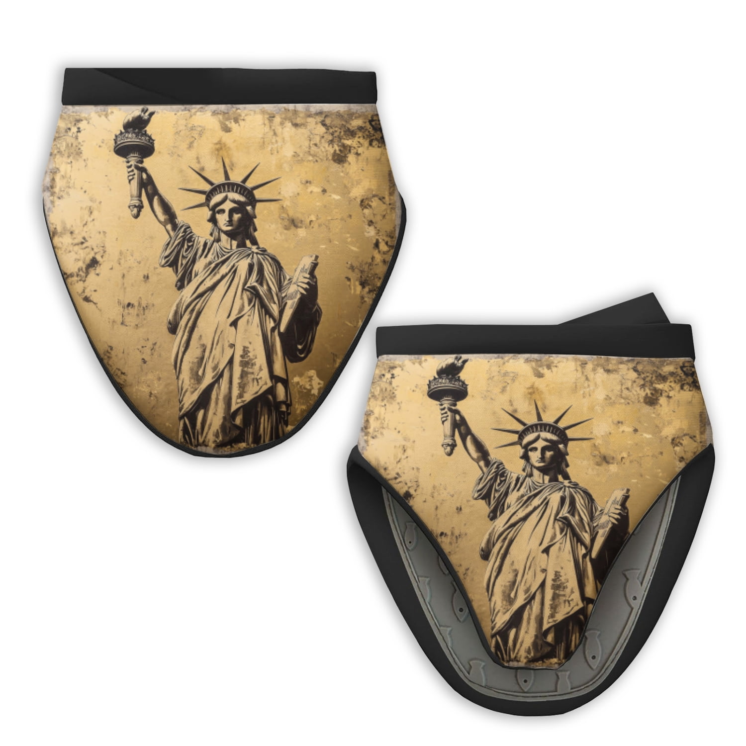 2Pcs Mini Oven Mitts, The Statue Of Liberty Holds Torch In Hand Fabric ...