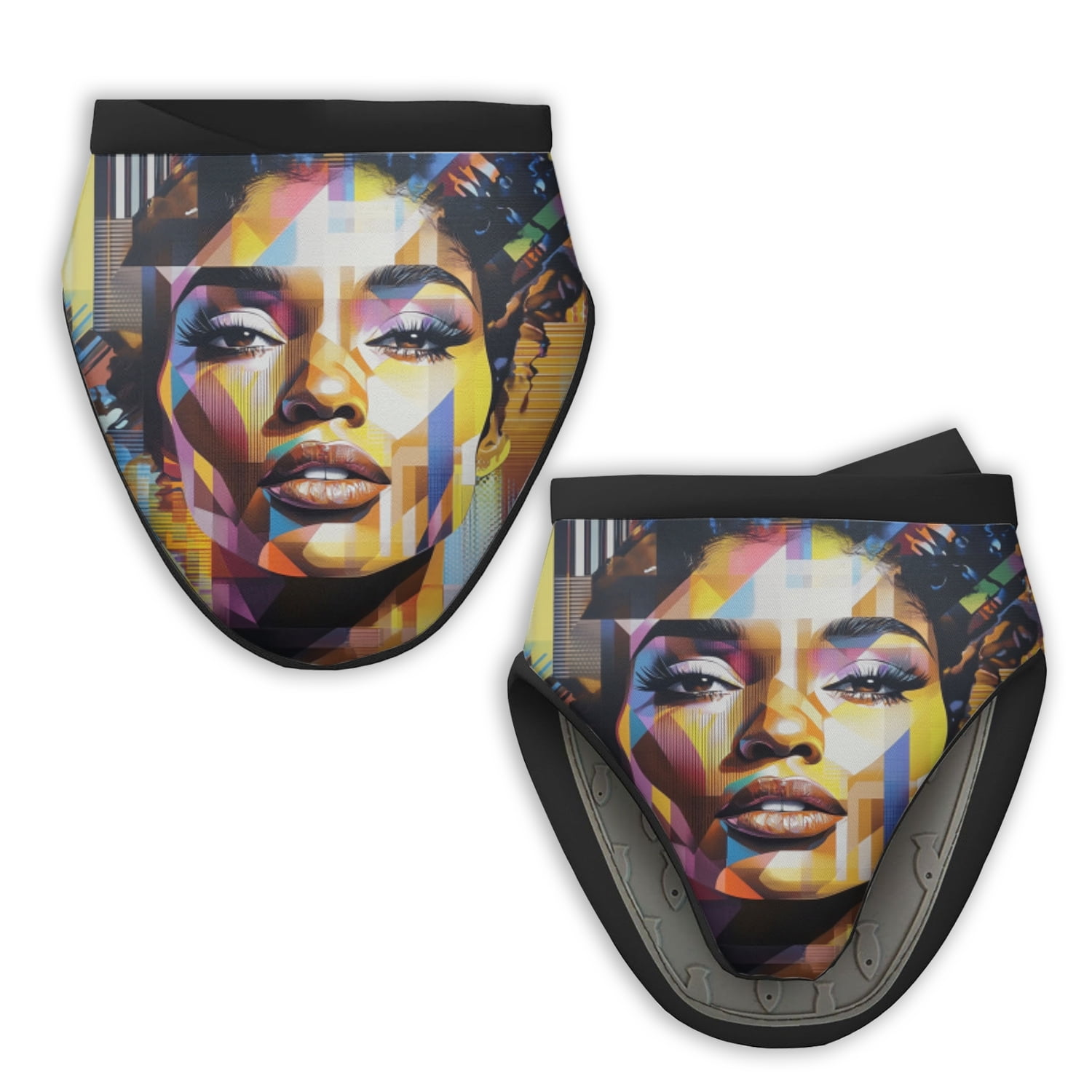 2Pcs Mini Oven Mitts, Stunning Cubist - Style Beauty Fabric Kitchen ...