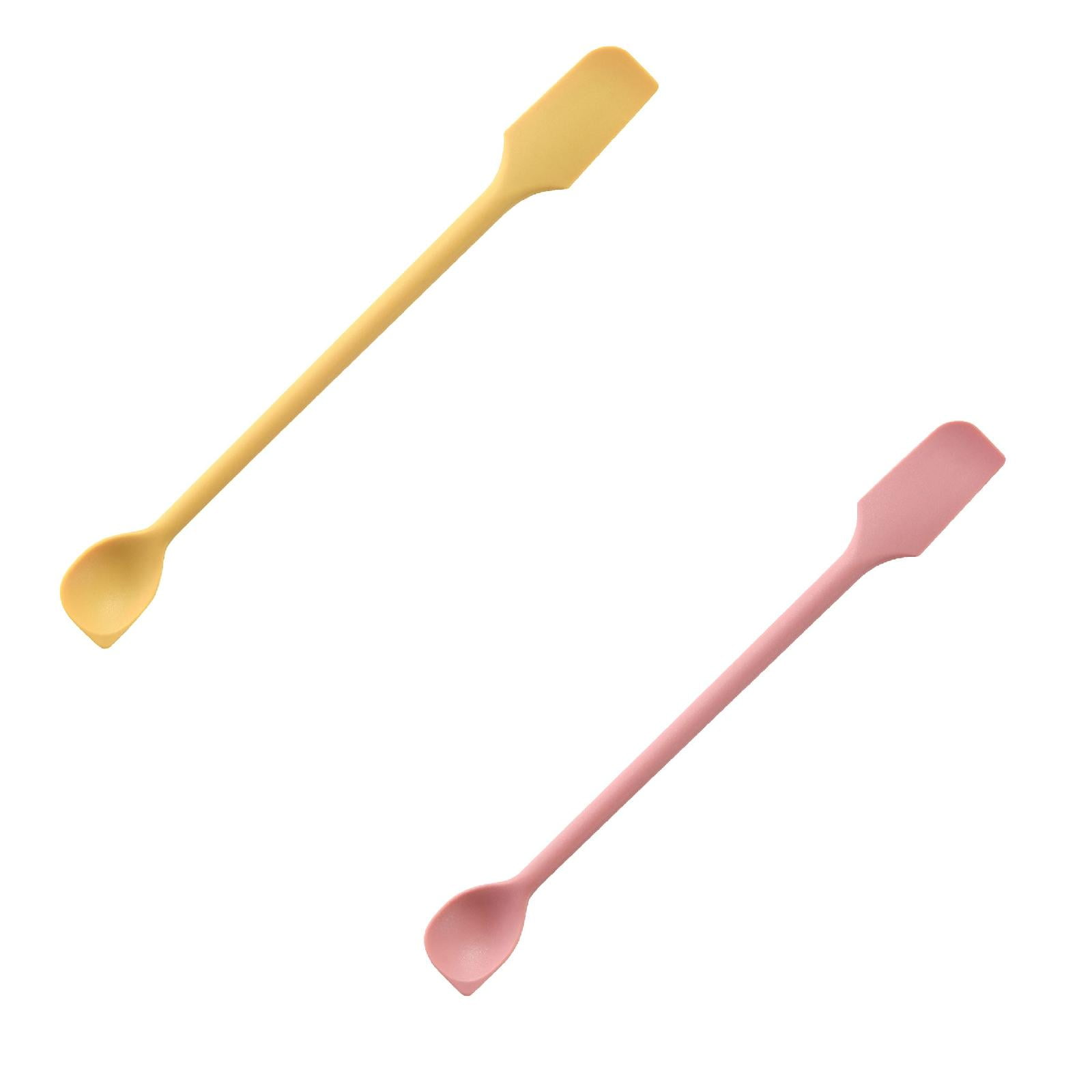 2Pcs Mini Silicone Spatula with Long Handle, Jar Spatula Small Spatulas ...