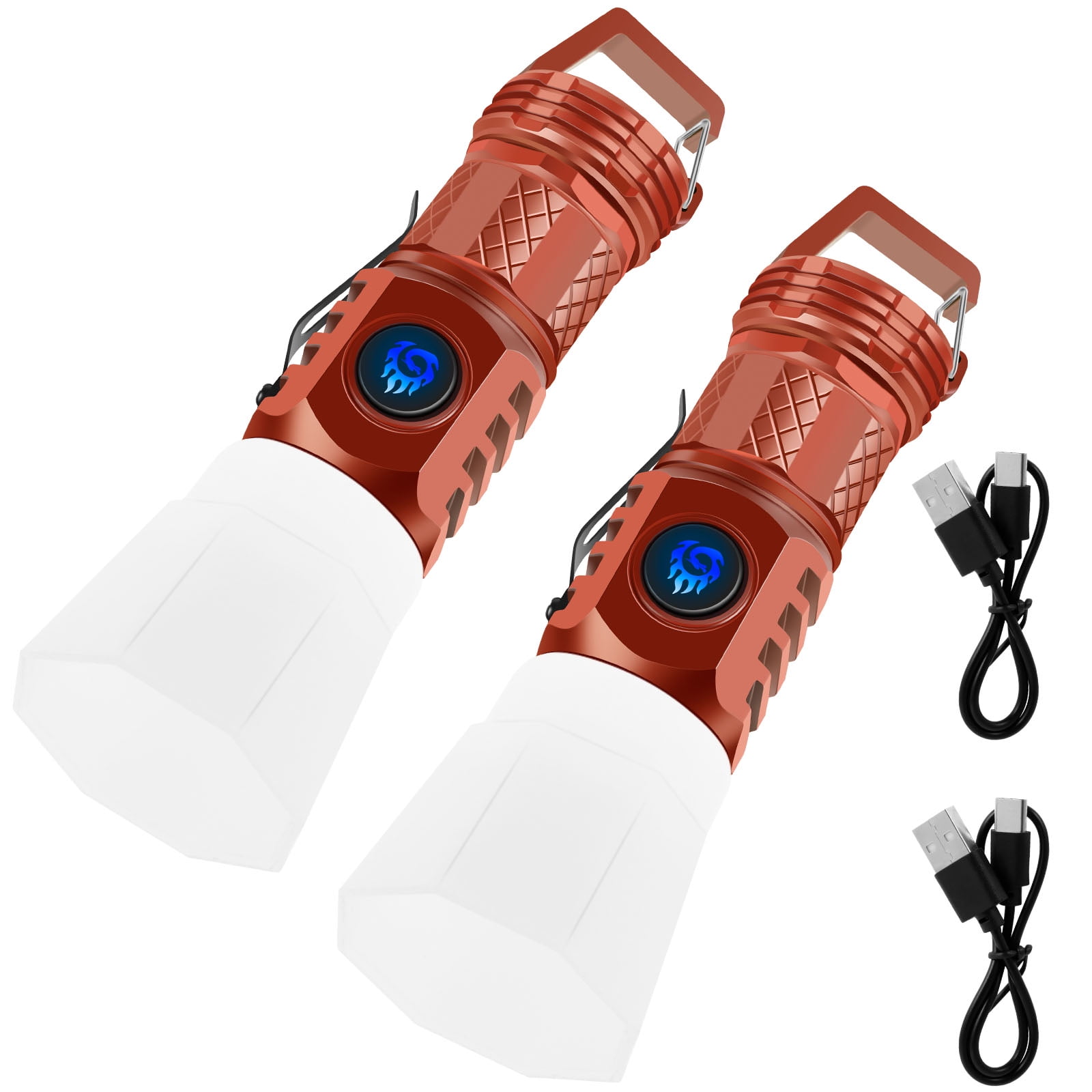 2Pcs Mini Torch Ultra Bright LED Flashlight with 5 Light Modes IP4 ...