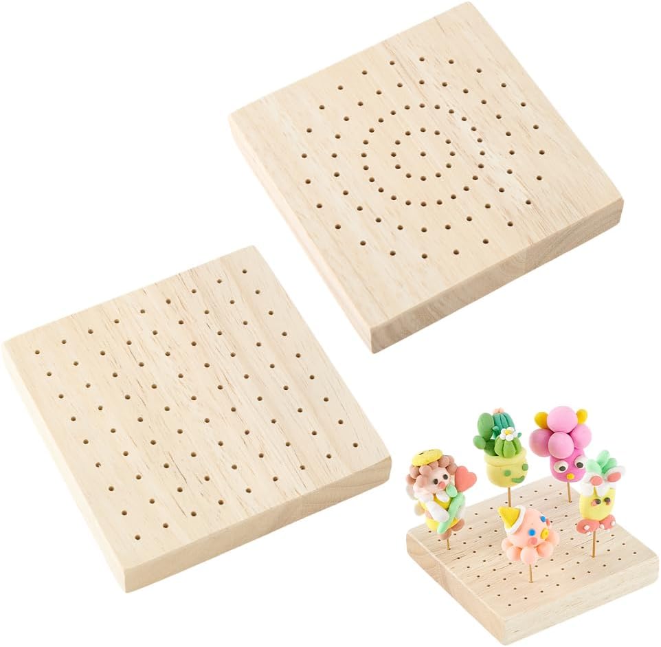 2Pcs Mini Wooden Skewer Holder for Clay Wooden Display Board Clay ...