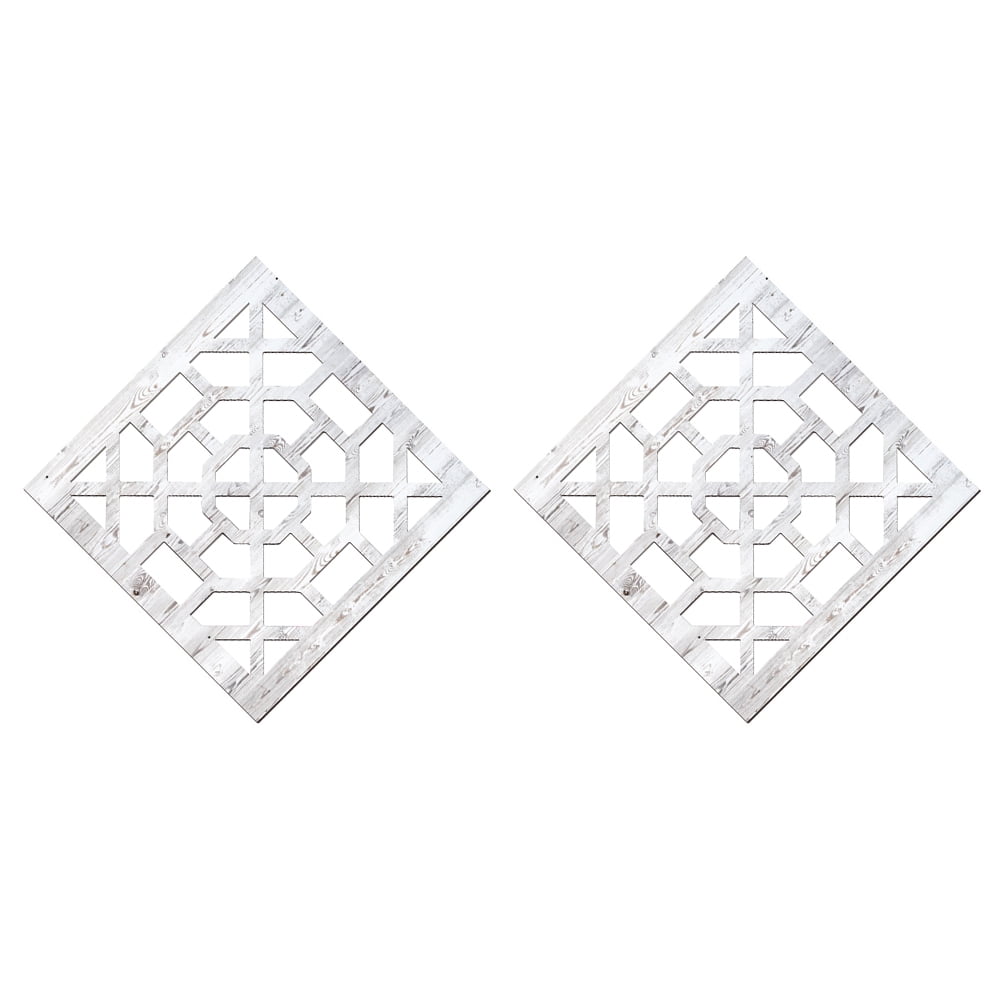 2Pcs Mirror Surface Wooden Wall Decors Plastic Wooden Decals DIY Self ...