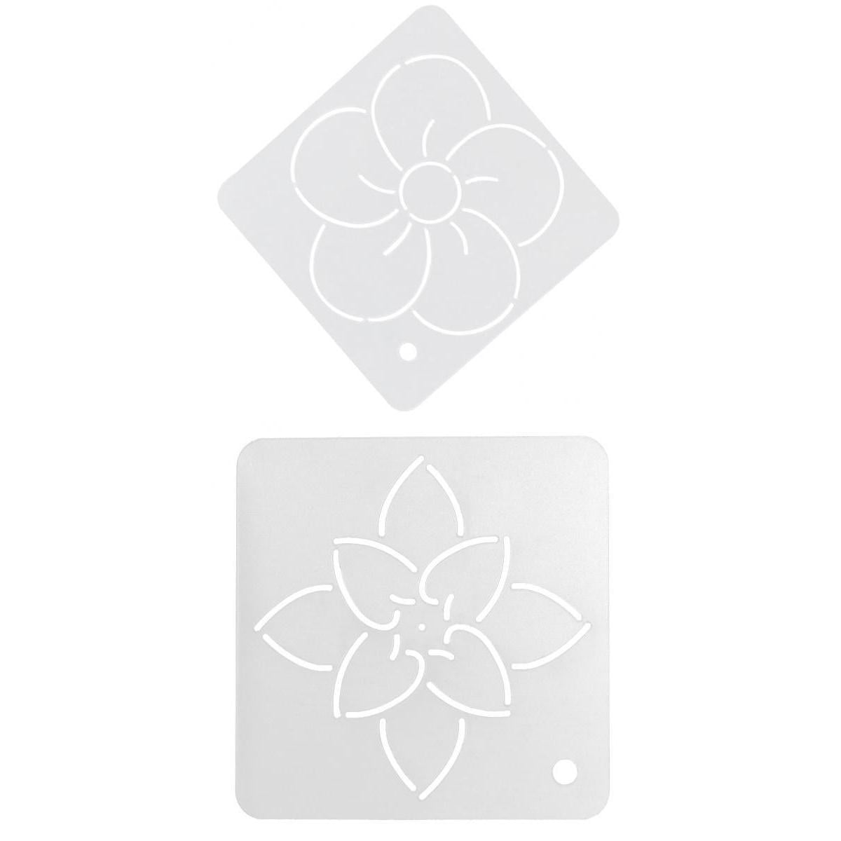 2Pcs Mixed White Flower Quilt Stencil Template for Craft Stitching ...