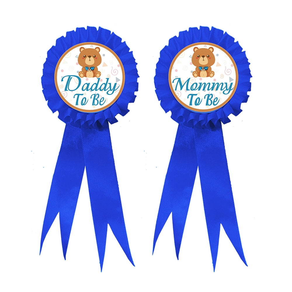 2Pcs Mommy to Be Daddy to Be Badge Pins Bear Pattern Gender Reveal ...