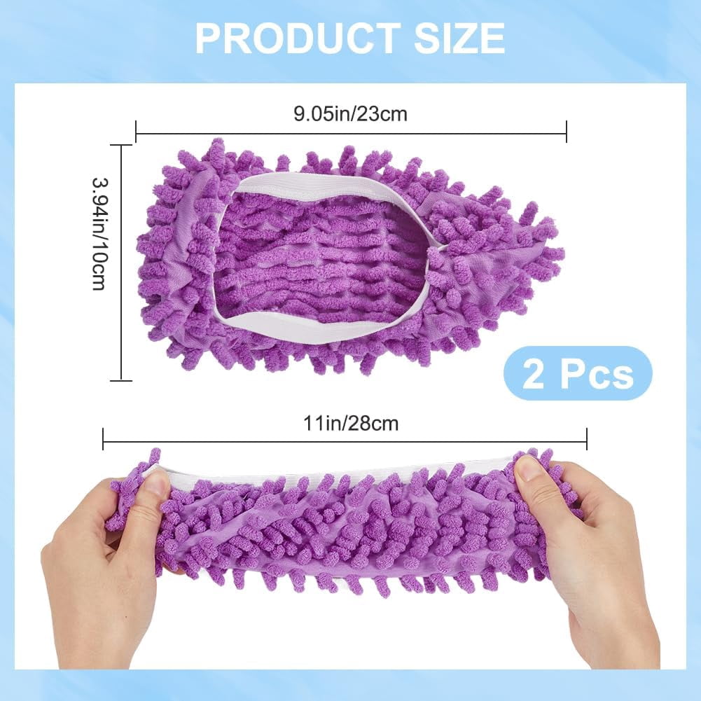 2Pcs Mop Slippers Shoes Cover Dust Duster Reusable Microfiber Duster ...