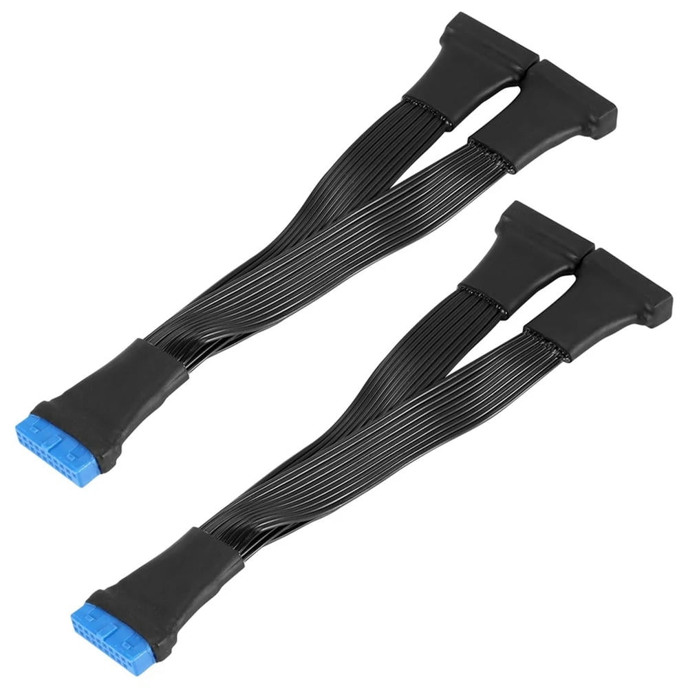 2Pcs Motherboard USB 3.0 19PIN Header 1 To 2 Extension Splitter Cable ...