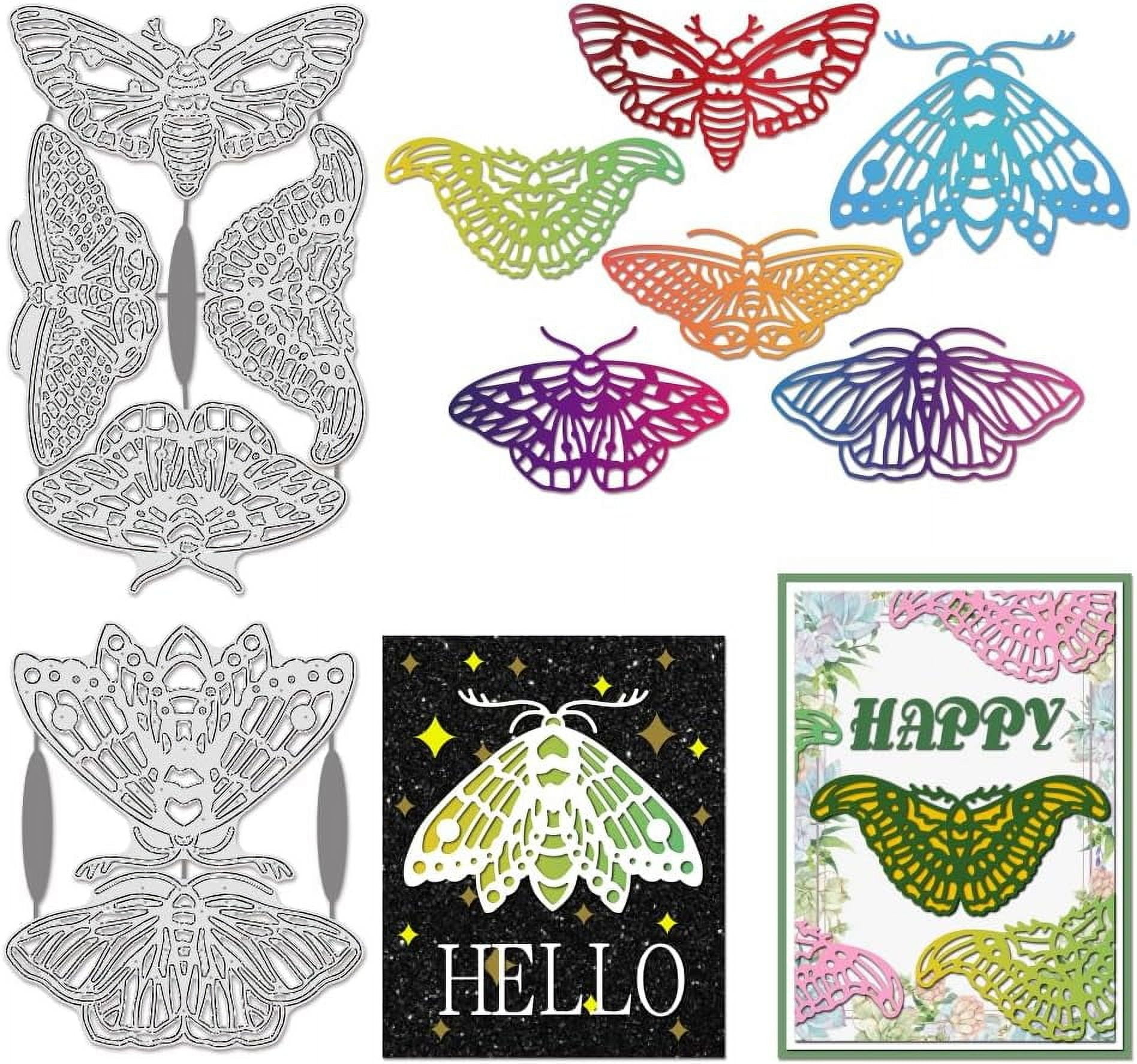 2Pcs Moths Cutting Dies Stencils Moths Patchwork Carbon Steel Die Cuts ...