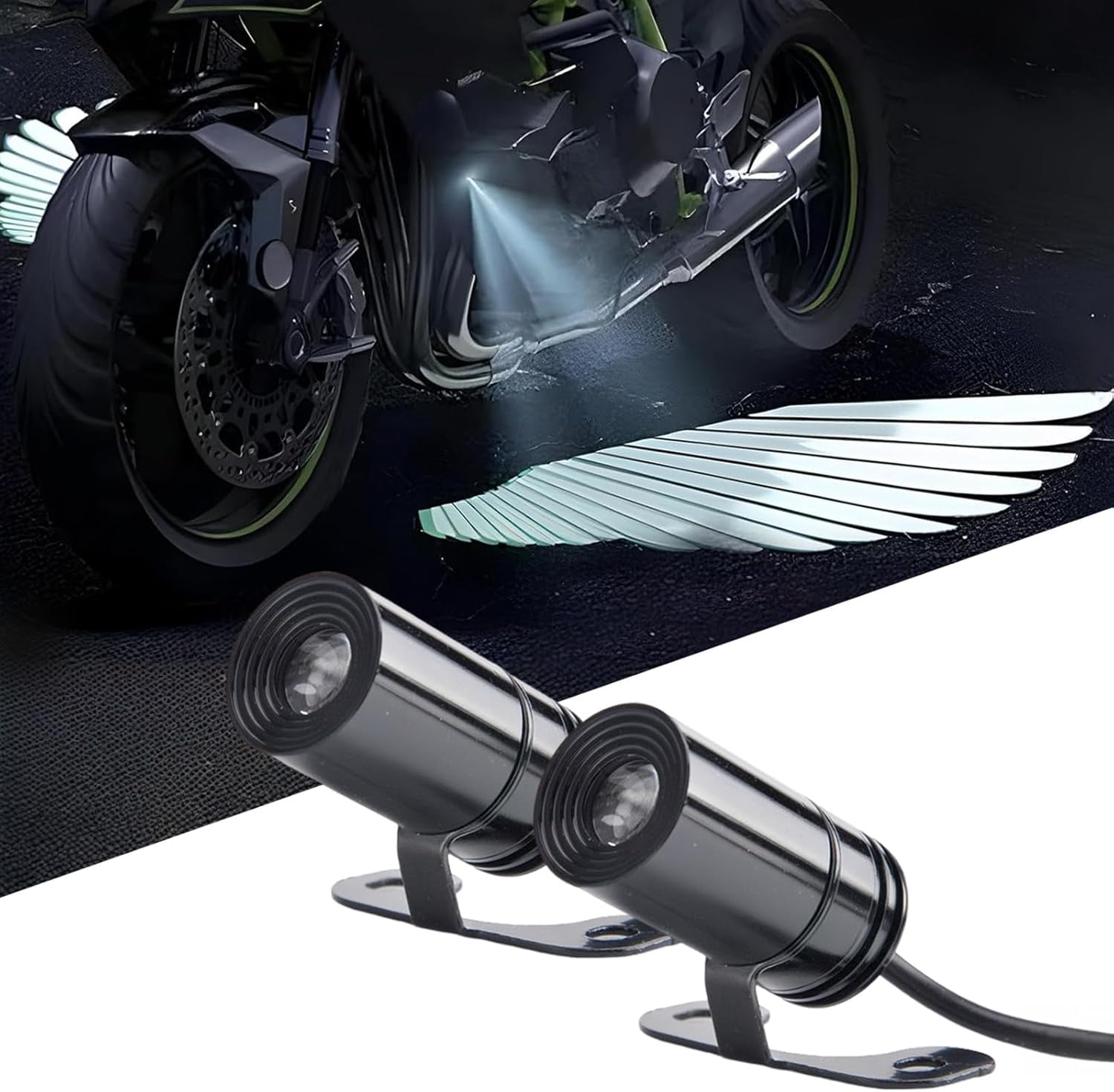 2Pcs Motorcycle Angel Wings Projection Light kit, Universal Motorcycle ...