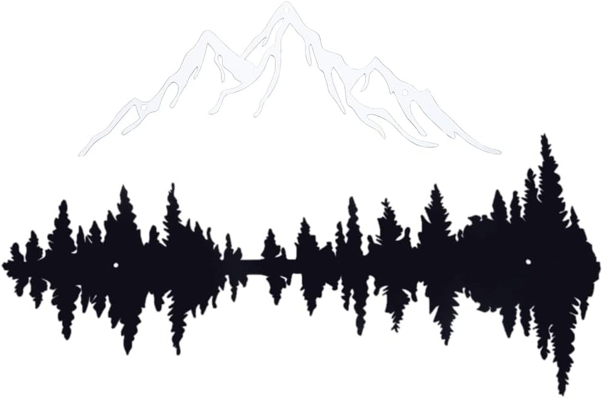 2Pcs Mountain Range Metal Wall Art Forest Wall Decor Iron Wall Signs ...
