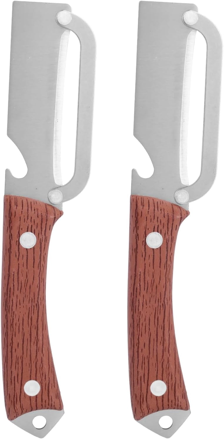 2Pcs Multi-use Stainless Steel Peeler Set, Wooden Handle Peeler with ...
