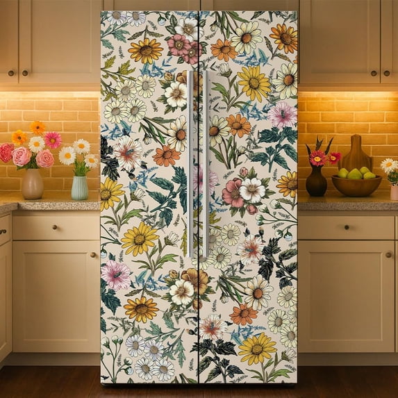 2Pcs Multifunction Fridge Sticker Rectangle Flower 2000x415mm for ...