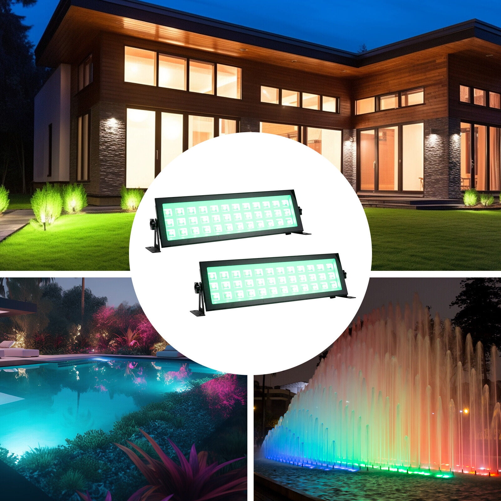 2Pcs Multifunction LED Dimmable Wall Washer Lights Party Disco KTV ...