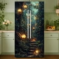 2Pcs Multifunction PVC Fridge Sticker Rectangle Forest 2000x415mm ...