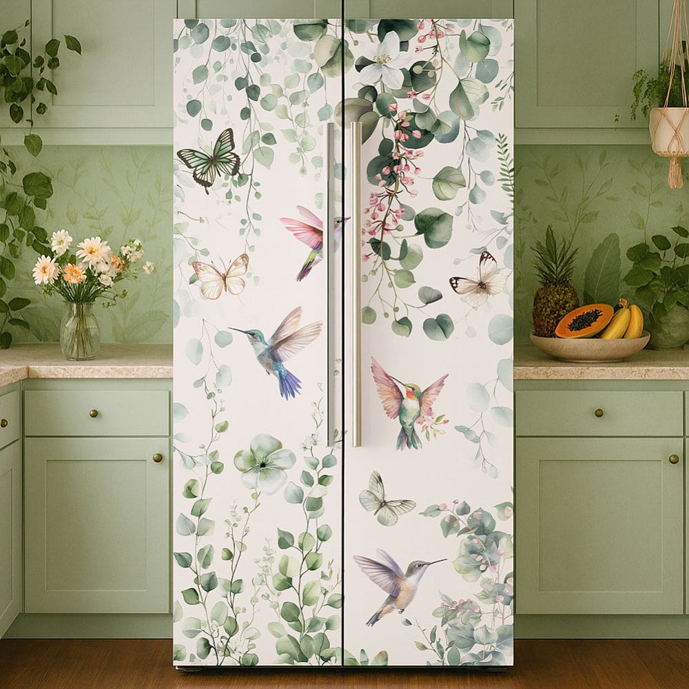 2Pcs Multifunction PVC Fridge Sticker Rectangle Leaf 2000x415mm DIY ...