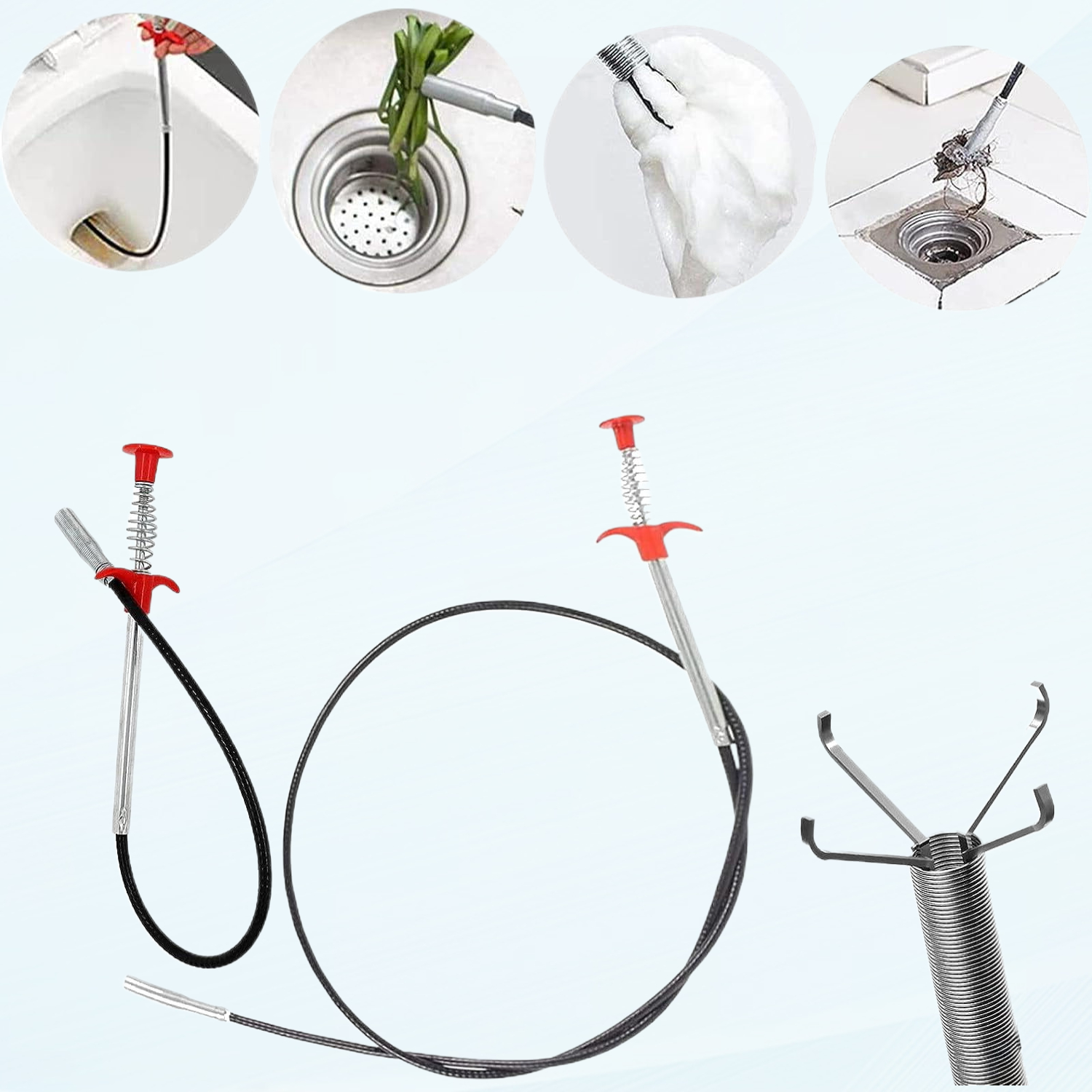 2Pcs Multifunctional Cleaning Claw, Spring Pipe Dredging Tool, Bendable ...
