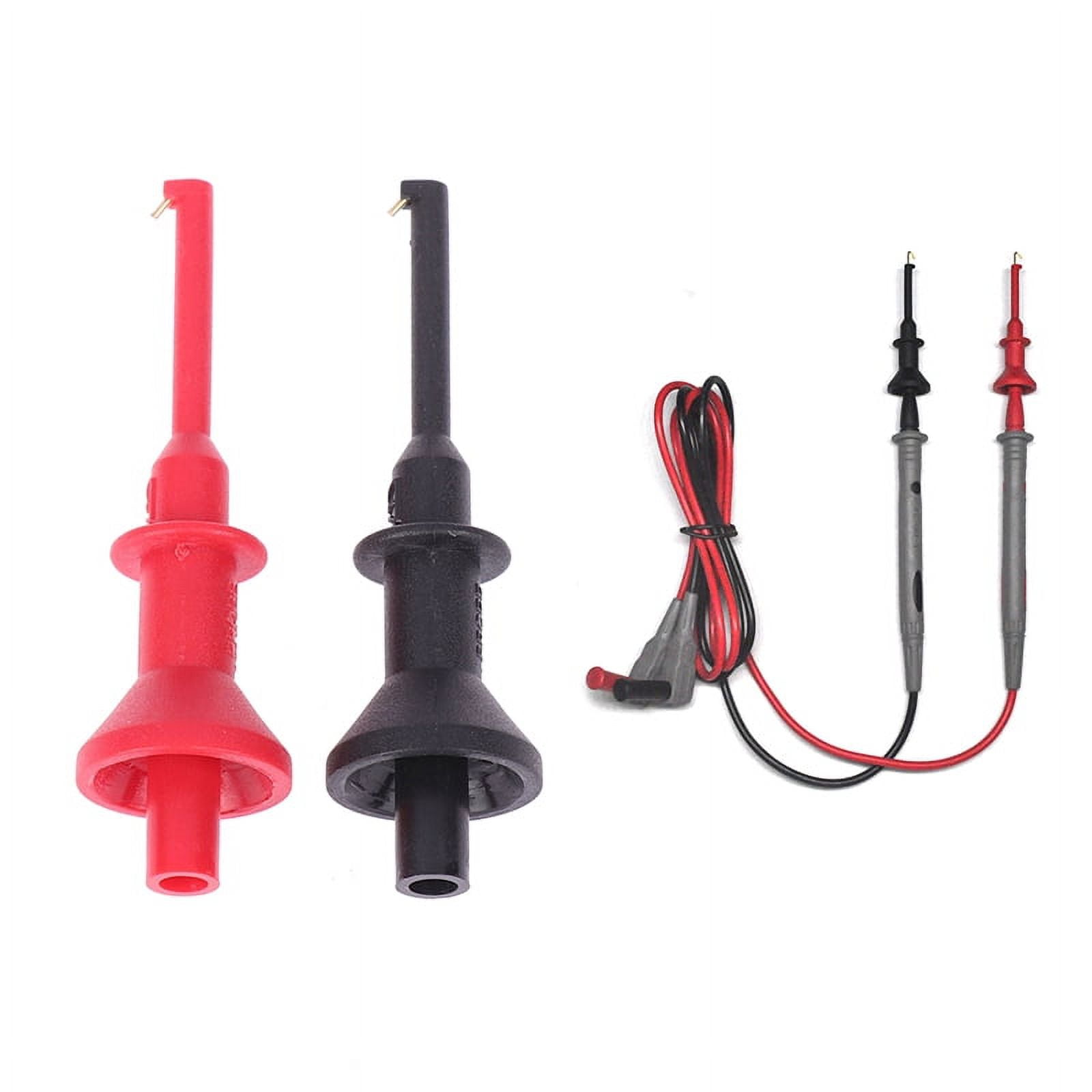 2Pcs Multimeter Probe Hook 4mm Threaded Socket Smd Ic Clamp Spring ...