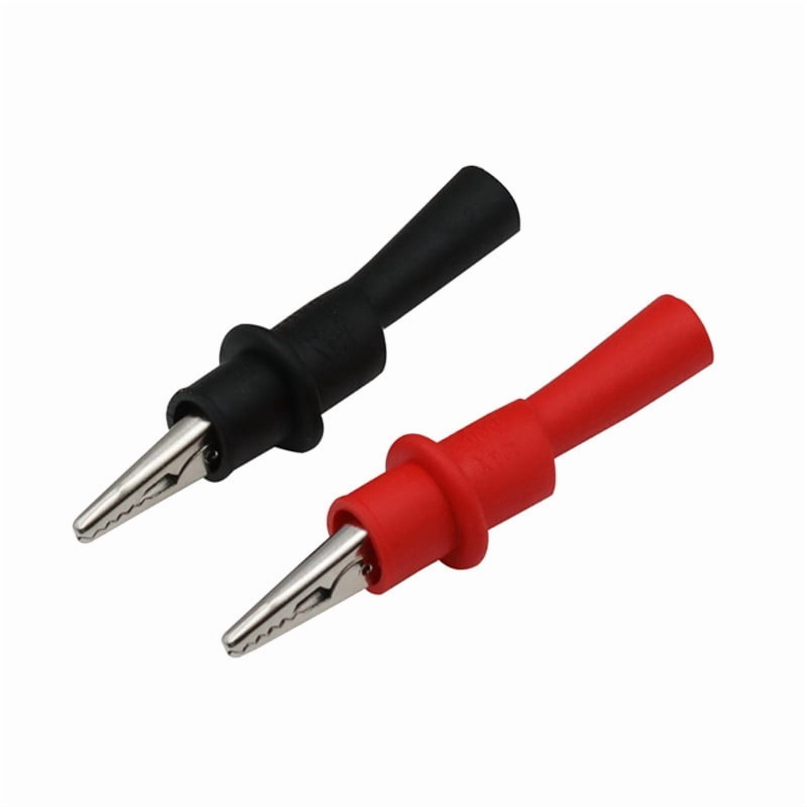 2Pcs Multimeter Push on Alligator Clips Insulated Crocodile Clamps Wire ...
