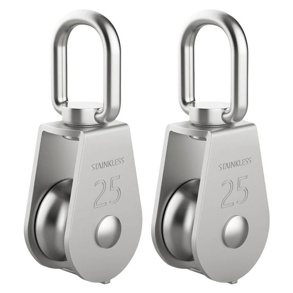 2Pcs Multipurpose Stainless Steel M25 Single Pulley Block Wire Rope ...