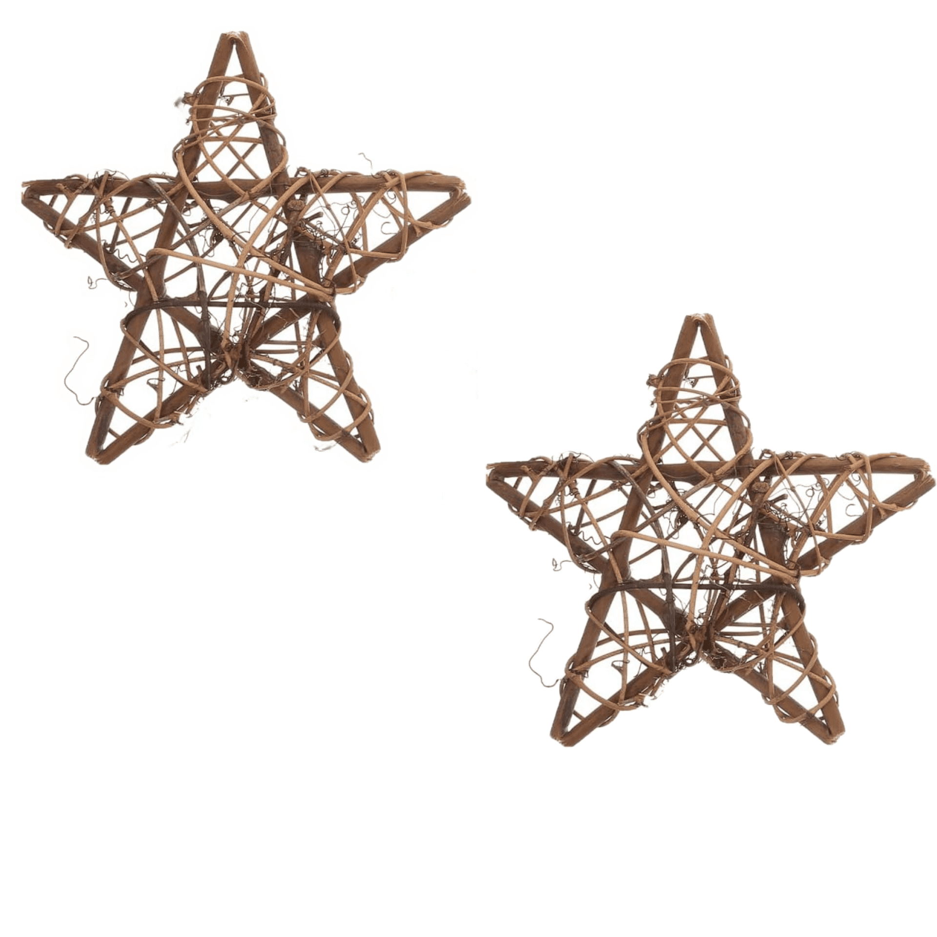 2Pcs Natural Brown Vine Stars Wicker Rattan Star for Home Garden Wreath ...