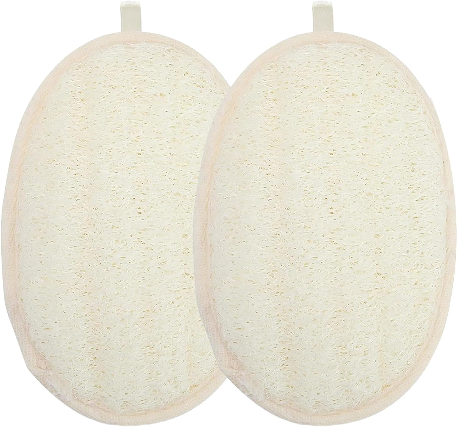 2Pcs Natural Loofah Sponge,Exfoliating Oval Bathing Sponge Pad,Loofah ...