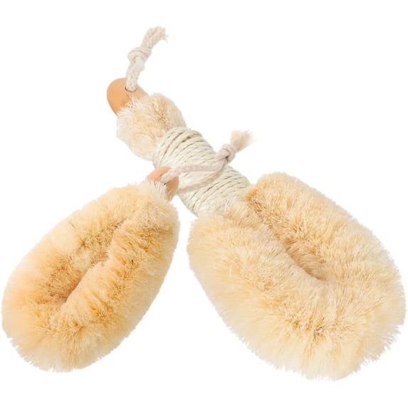 2Pcs Natural Sisal Body Brush Set Exfoliating Shower Scrubber for Dry ...