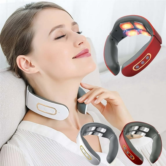 2Pcs Neck Massager, Yannianjz Neck Massager, 4 Electrode Electric Pulse ...