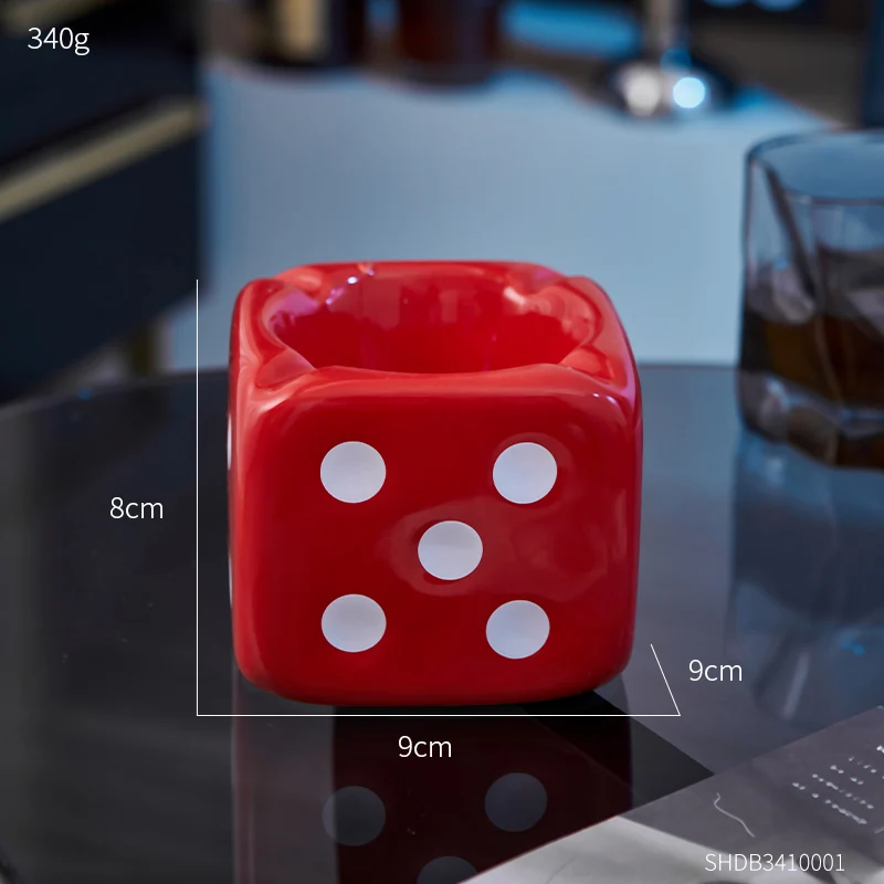 2Pcs New Ceramic Cute Dice Ashtray Creative Home Living Room Decor ...