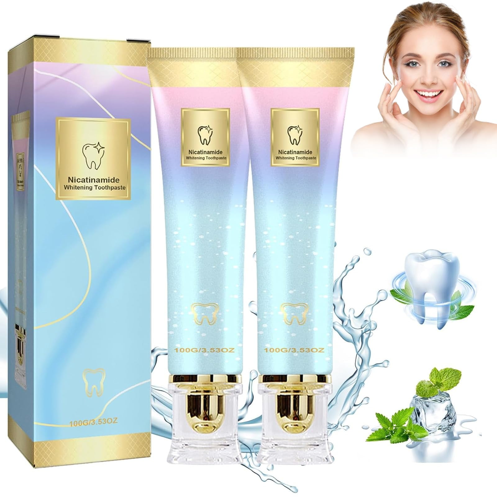 2Pcs Niacinamide Whitening Toothpaste RRF12 - Triple Whitening ...
