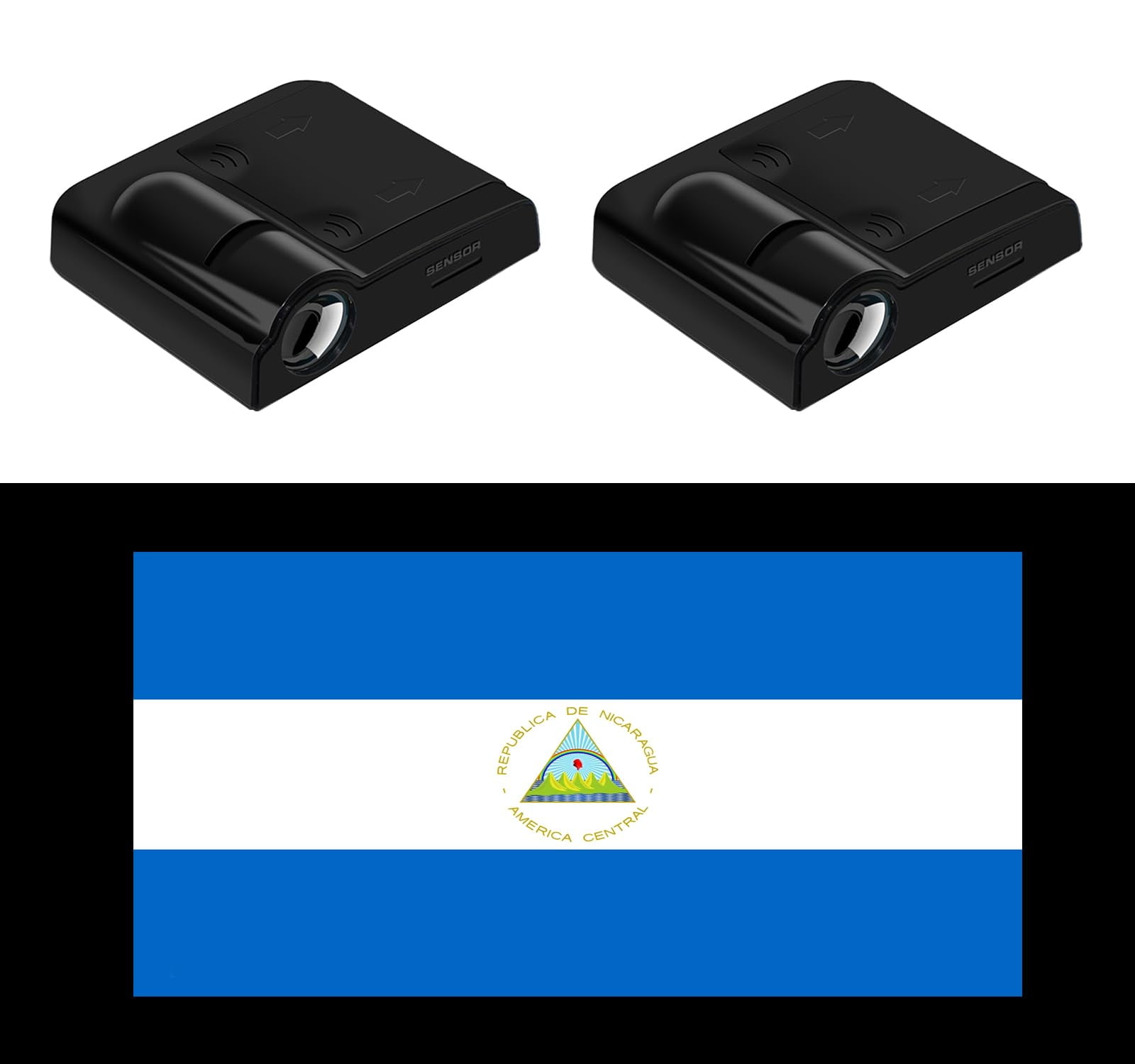2Pcs Nicaragua Flag Car CM31 Door Lights Logo Projectors. Nicaragua ...