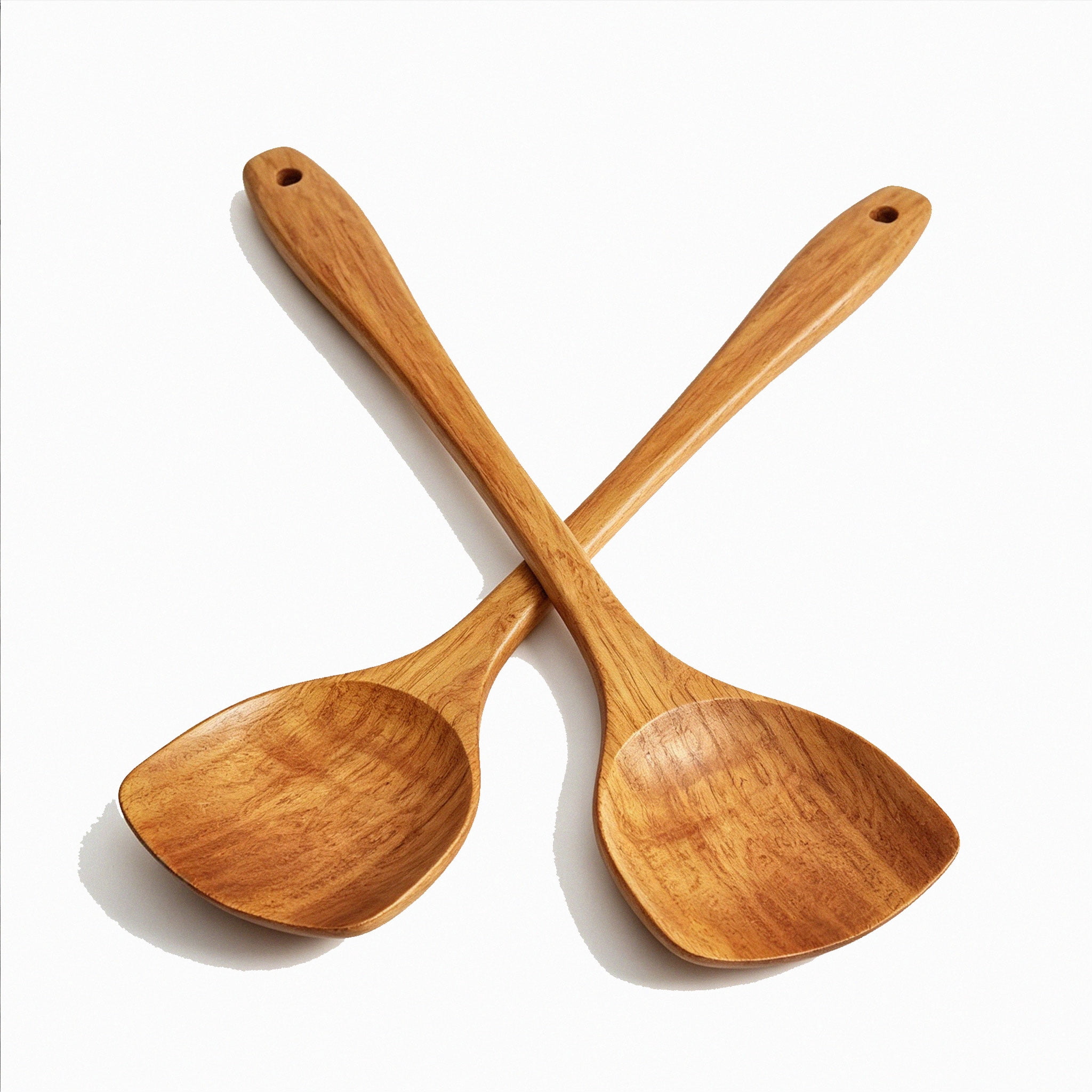 2Pcs Non‑Scratch Non‑Stick Wooden Spatula, Long Handle Rice Shovel ...