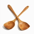 2Pcs Non‑Scratch Non‑Stick Wooden Spatula, Long Handle Rice Shovel ...