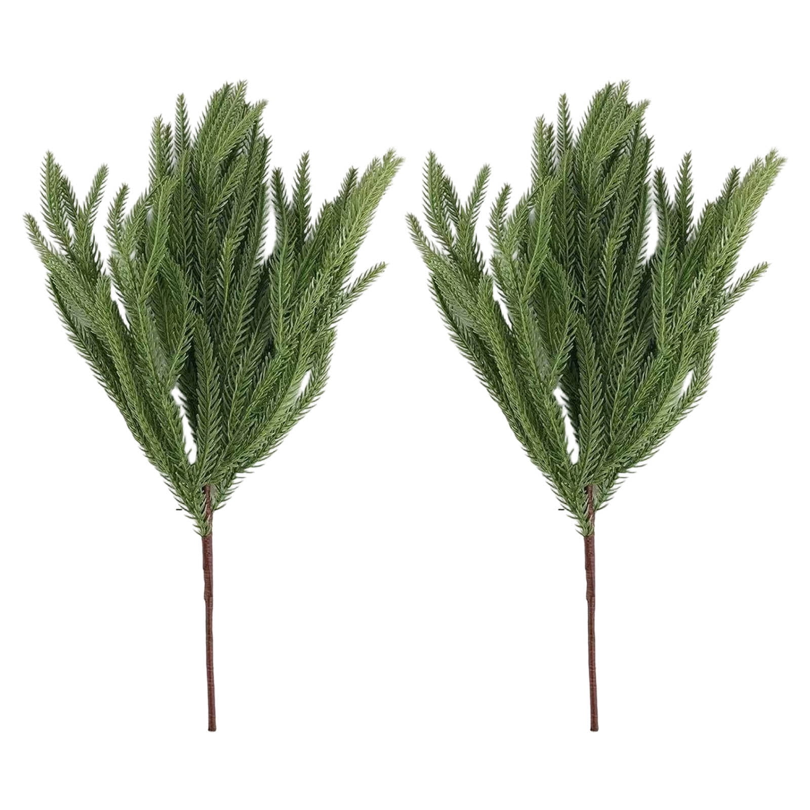 2Pcs Norfolk Pine Branches Stems 17" Artificial Pine Needles Sprigs ...