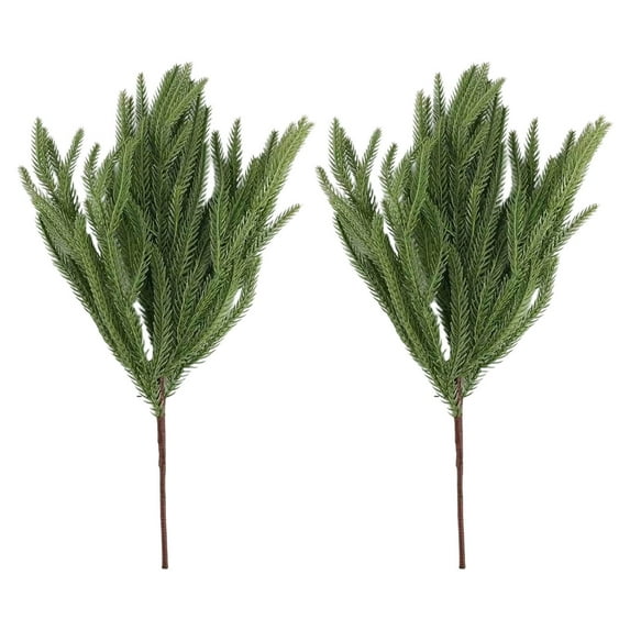 2Pcs Norfolk Pine Branches Stems 17" Artificial Pine Needles Sprigs ...