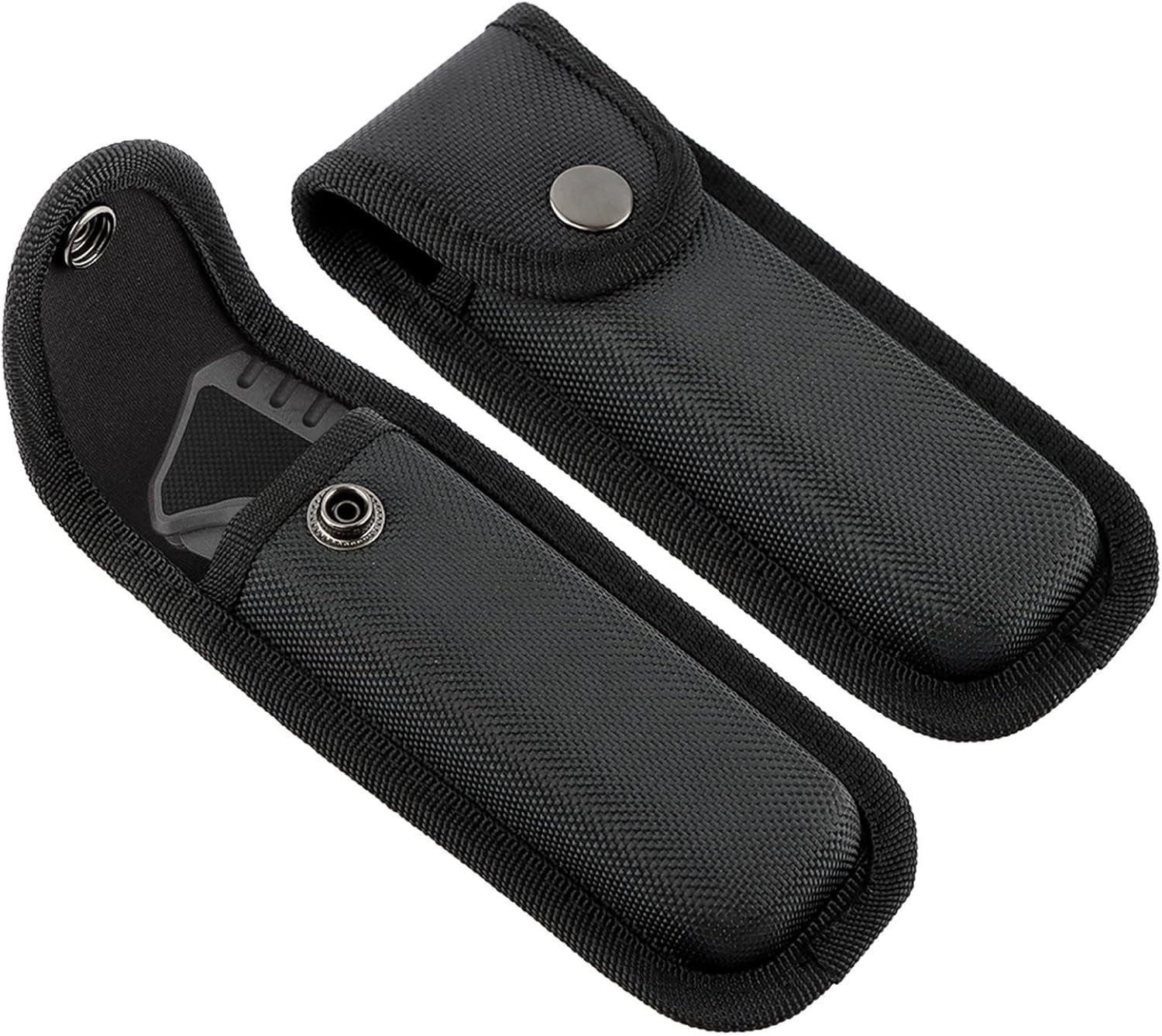 2Pcs Nylon Pocket Knife Sheath with Carabiner and Belt Loop, 5.5 Inch ...