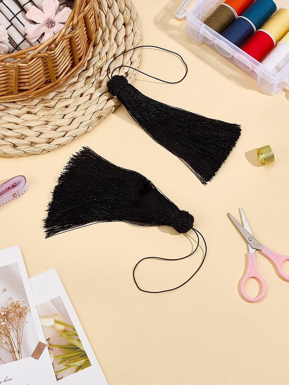 2Pcs Nylon Tassel Pendant Decorations Black 245mm - Walmart.com