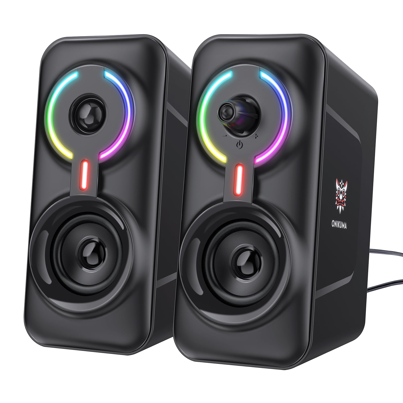 2Pcs ONIKUMA L6 Colorful LED Light PC BT. Speaker Wired USB Power ...