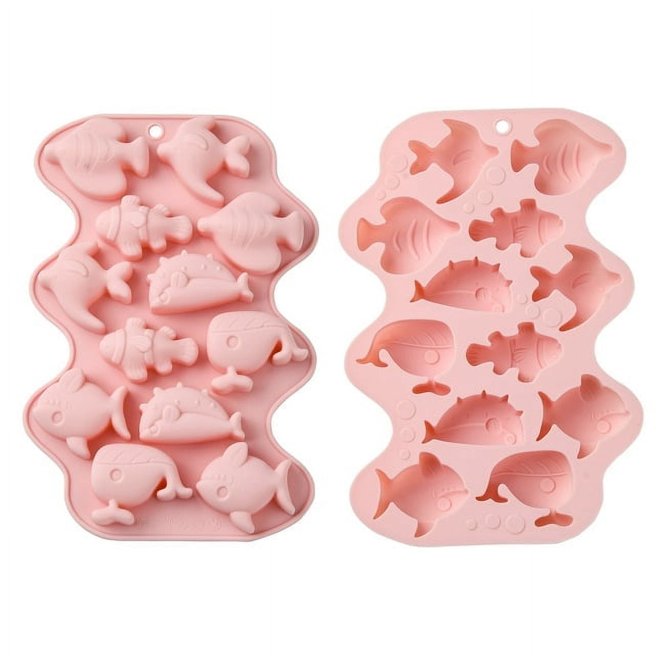 2Pcs Ocean Theme Silicone Molds Sea Animal Shaped Molds for Cake Cookie ...