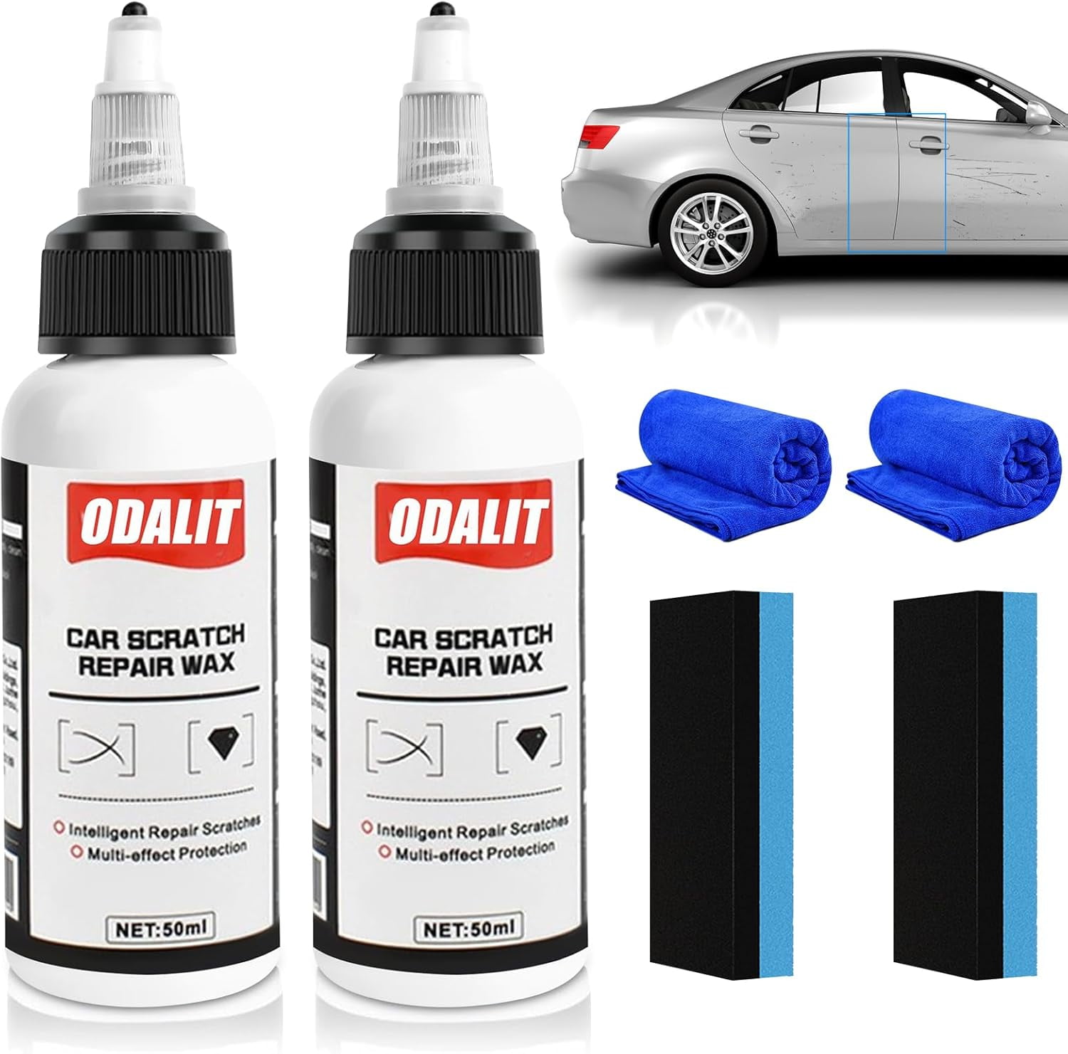 2Pcs Odalit Ultimate Car Paint Scratch Repair Wax, Car Scratch Remover ...