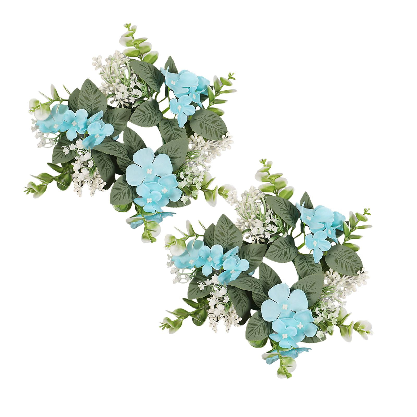 2Pcs Offer Countdown! Hydrangea Candle Rings Wreaths Floral Candle Ring ...